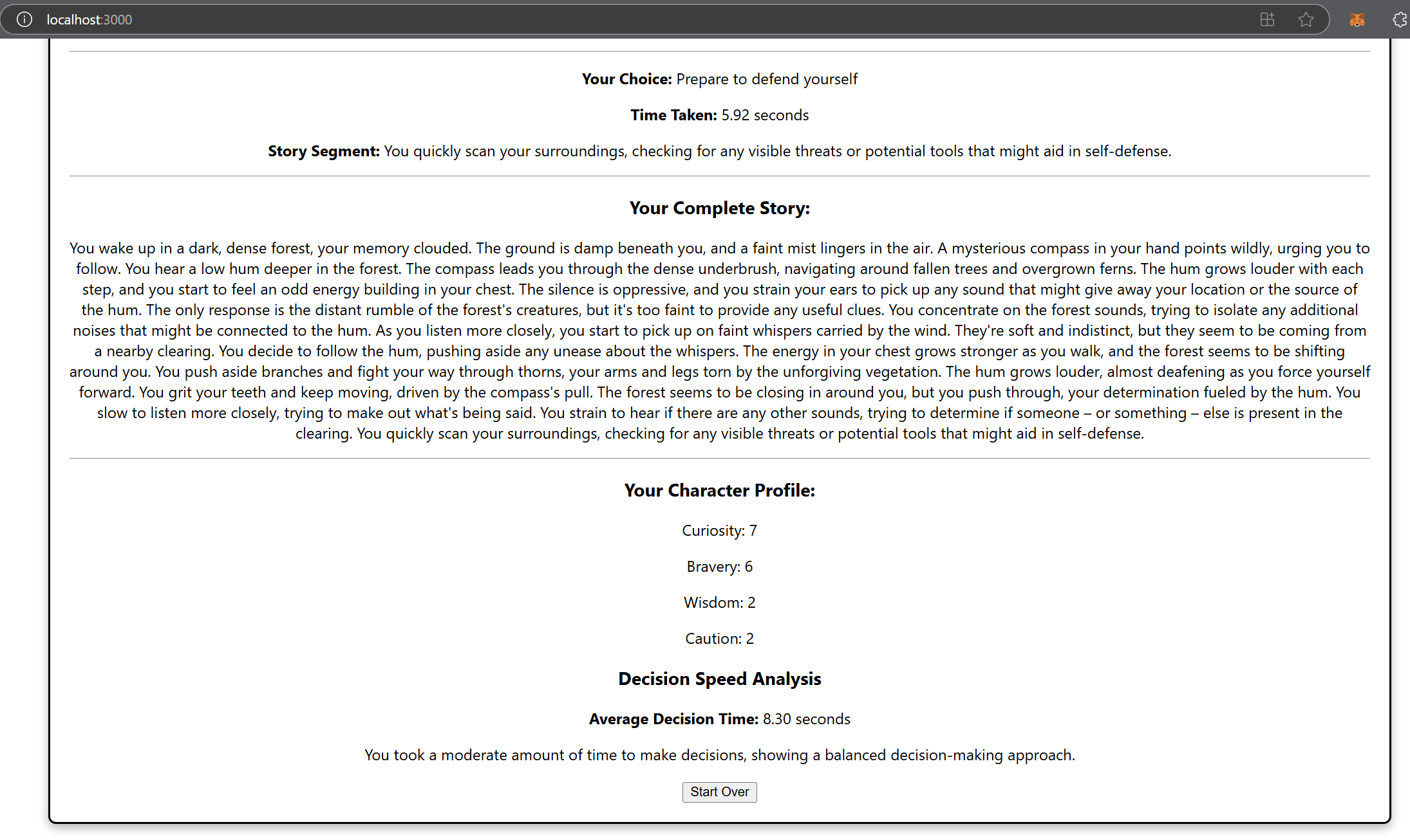 Interactive Story Game